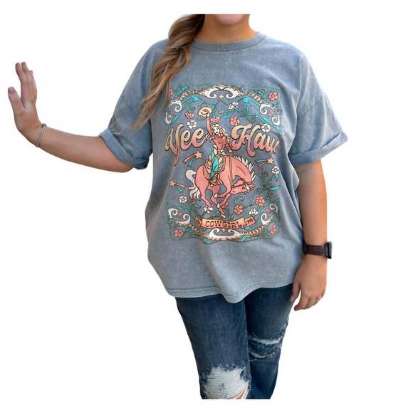 zutter | Tops | New Zutter Yee Haw Botanical Cowgirl Graphic Tshirt In ...